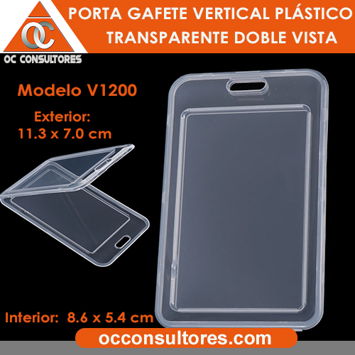 Mica Porta Gafete Plástico Rigido | Acrílico Vertical Horizontal